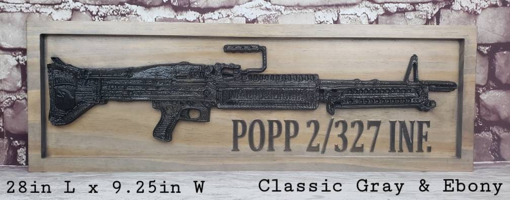 Customizable Machine Gun Name Sign – Carved Gun Creations