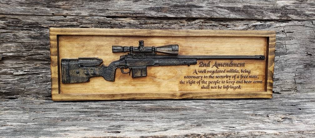 Customizable Sniper Rifle With Second Amendment – Carved Gun Creations
